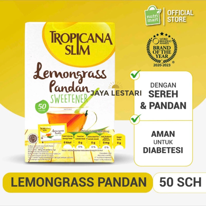 Jual Tropicana Slim Lemongrass Pandan (50 Sachet) | Shopee Indonesia