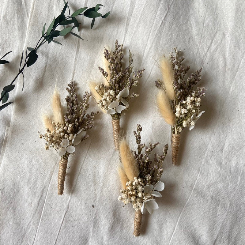 Jual boutonniere rustic / bunga jas pengantin / pin jas pengantin ...