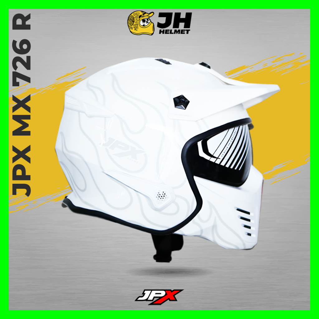 Jual Helm JPX MX 726R Motif R08 Nomadens Broken White Glossy | Helm Full Face | Helm Modular ...