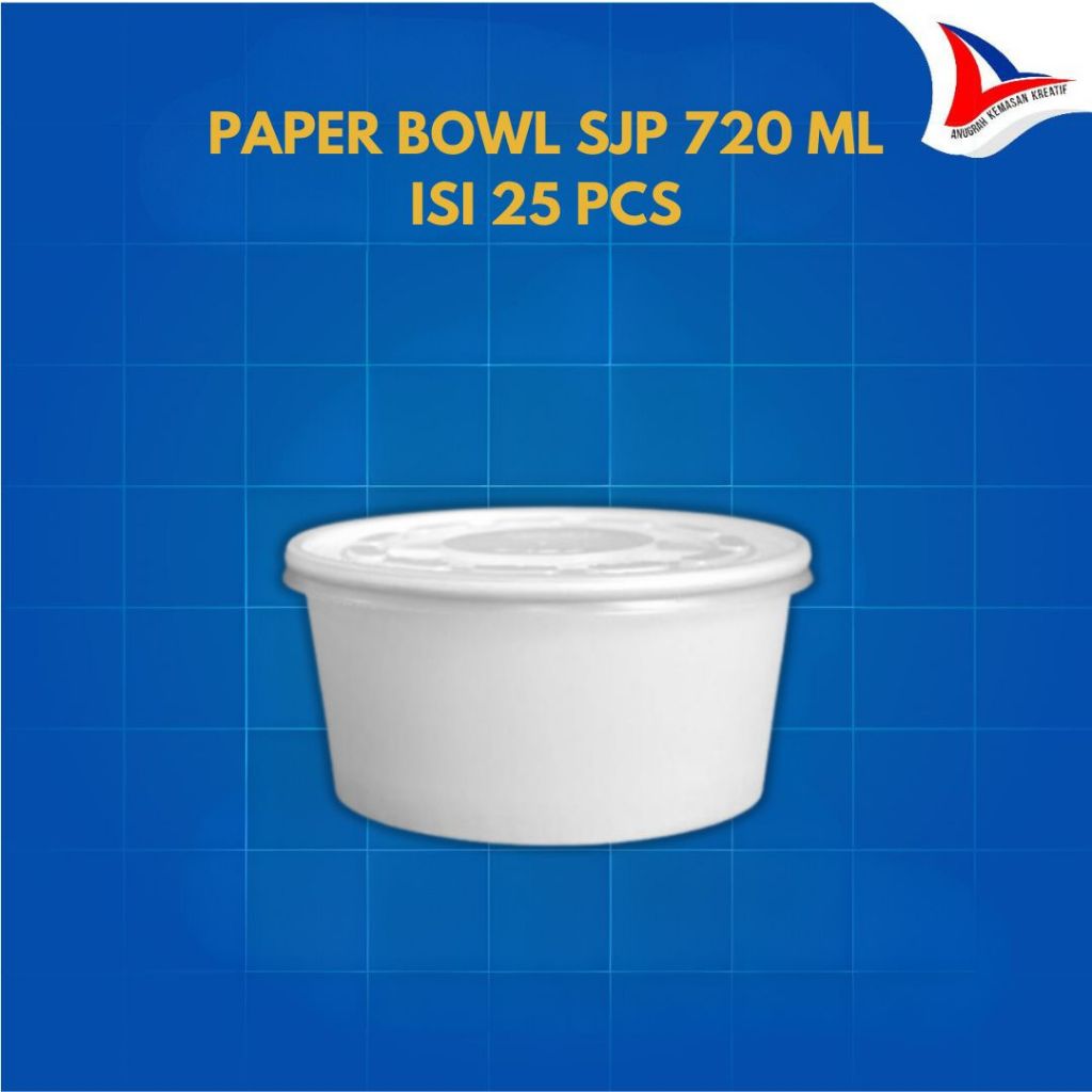Jual Paper Bowl Sjp 720 Ml Putih Polos Dan Tutup / Mangkok Kertas Isi 25 Pcs | Shopee Indonesia