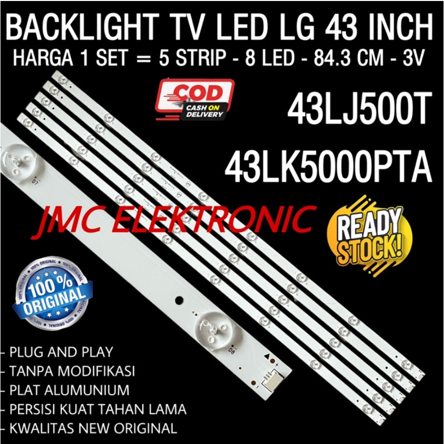 Jual BACKLIGHT TV LED LG 43 INCH 43LJ500T 43LK5000PTA 43LJ500 43LK5000 LAMPU LED TV LG 43 INC 8 ...