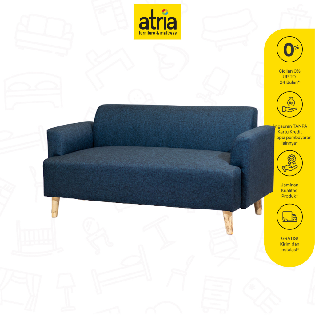 Jual Atria Sofa Fabric 2 Dudukan Tamara 145x71.5x71.5 MYSTIC | Shopee ...