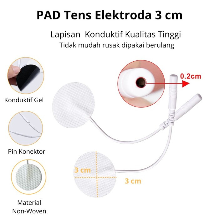 Jual Pad Tens Cervical Bulat / Electrode tens Pads Sepasang (2pc) 3CM ...