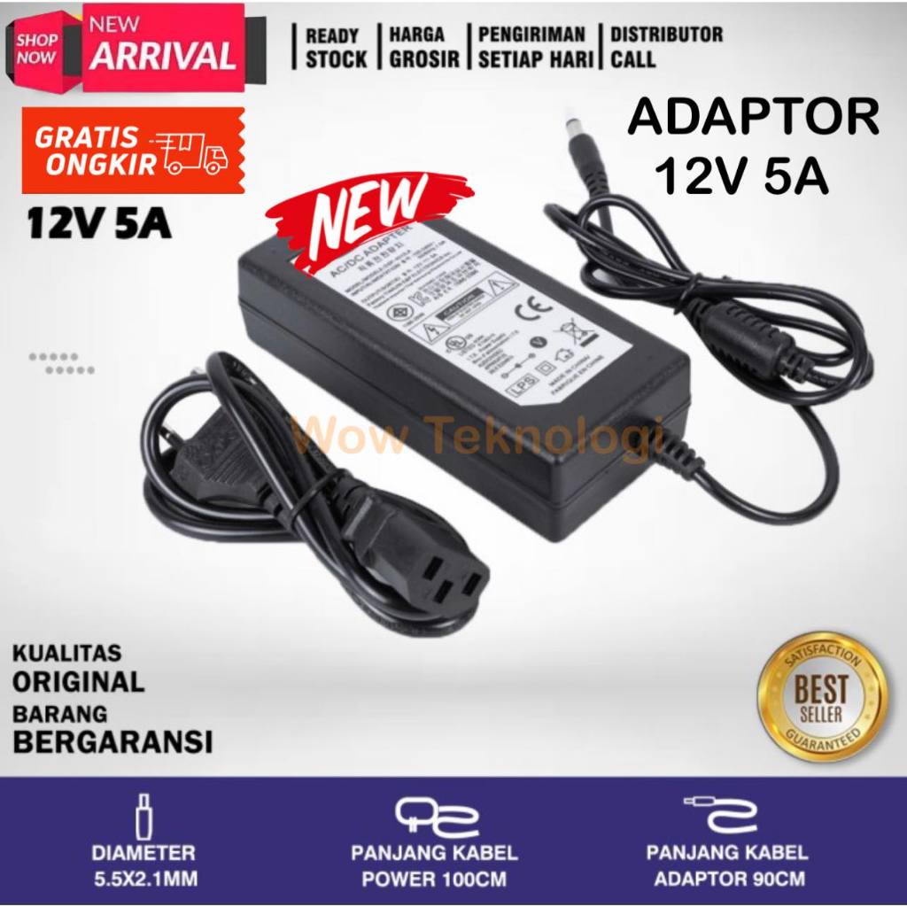 Jual Adaptor 12V 5A Power Supply Best Seller | Shopee Indonesia