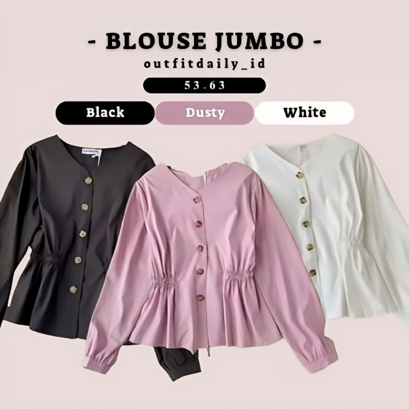 Jual Dahlia Blouse Kerut M L XL XXL Ld 120 - Blouse Wanita Jumbo 2XL ...