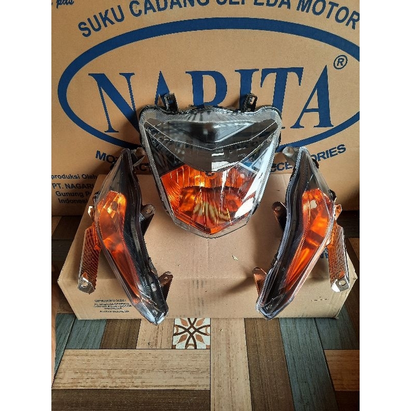 Jual Reflektor Lampu Sein sen + Lampu Depan Custome Smoke Honda Beat ...