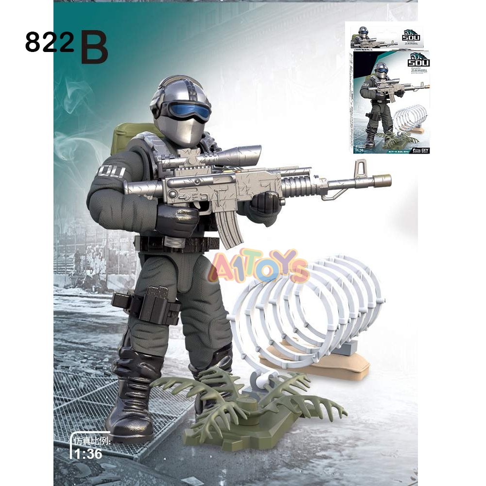 Jual Police mini figure mainan SWAT plastik mainan polisi set kecil ...