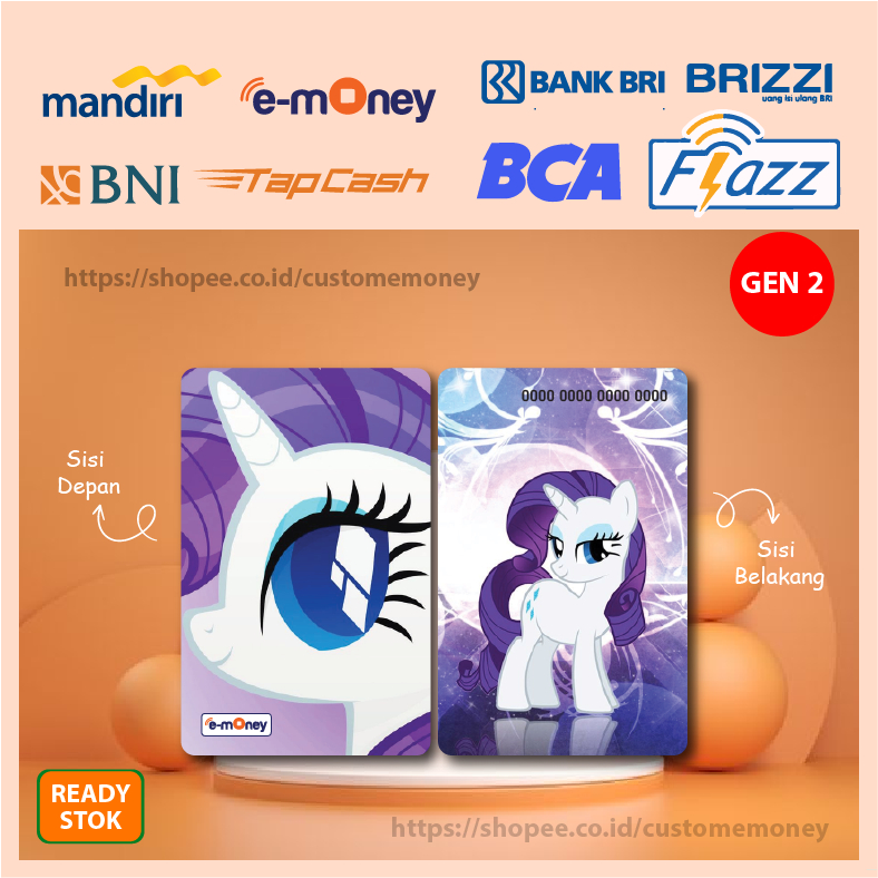 Jual KARTU EMONEY DESIGN CUSTOM ANIME KARTUN RARITY MY LITTLE PONY CUTE ...