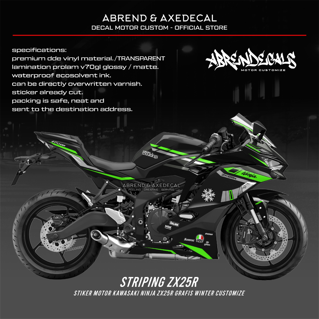 Jual Striping ZX25R Garfis Winter Custom / Stiker Motor kawasaki Ninja ...