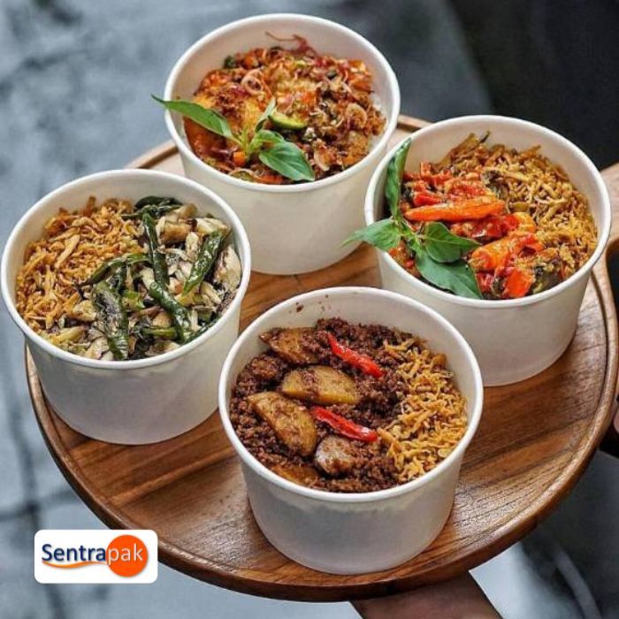 Jual Paper Bowl 500ml, 650ml, 800ml, 1000ml Kraft & Putih - dengan ...