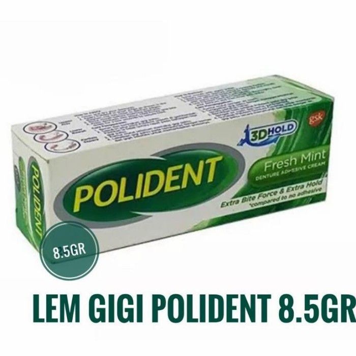 Jual POLIDENT 8,5GRAM GSK / FRESH MINT PEREKAT GIGI LEM GIGI | Shopee ...
