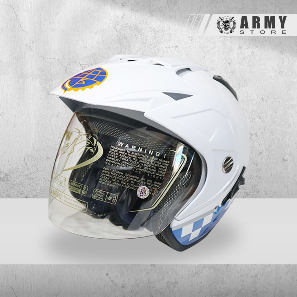 Jual Helm Dishub Double Visor/Helm LLAJ Patwal/Helm Dobel Visor logo ...