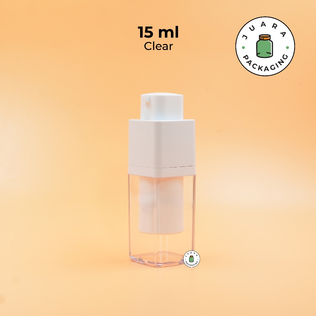 Jual Botol Airless Pump 15ml Putih Bening Clear Transparan Airless ...
