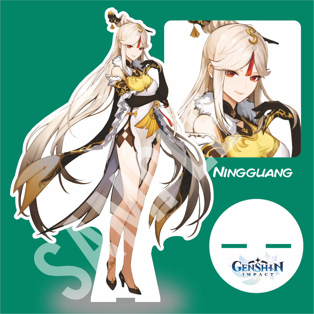 Jual GI LIYUE Akrilik Standee Aether Beidou Chongyun Ganyu Hutao Keqing ...