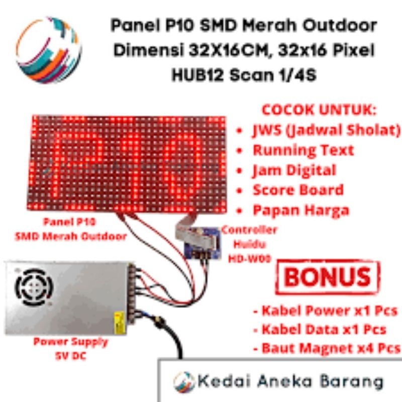 Jual Panel Module Modul Led P10 Running Text DIP Merah Red Outdoor ...