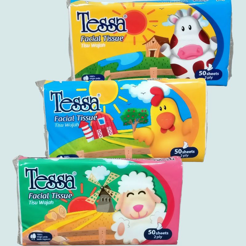 Jual Tessa TP-11 Facial Tissue Travel Pack 50 Sheets/ 2 Ply | Shopee ...
