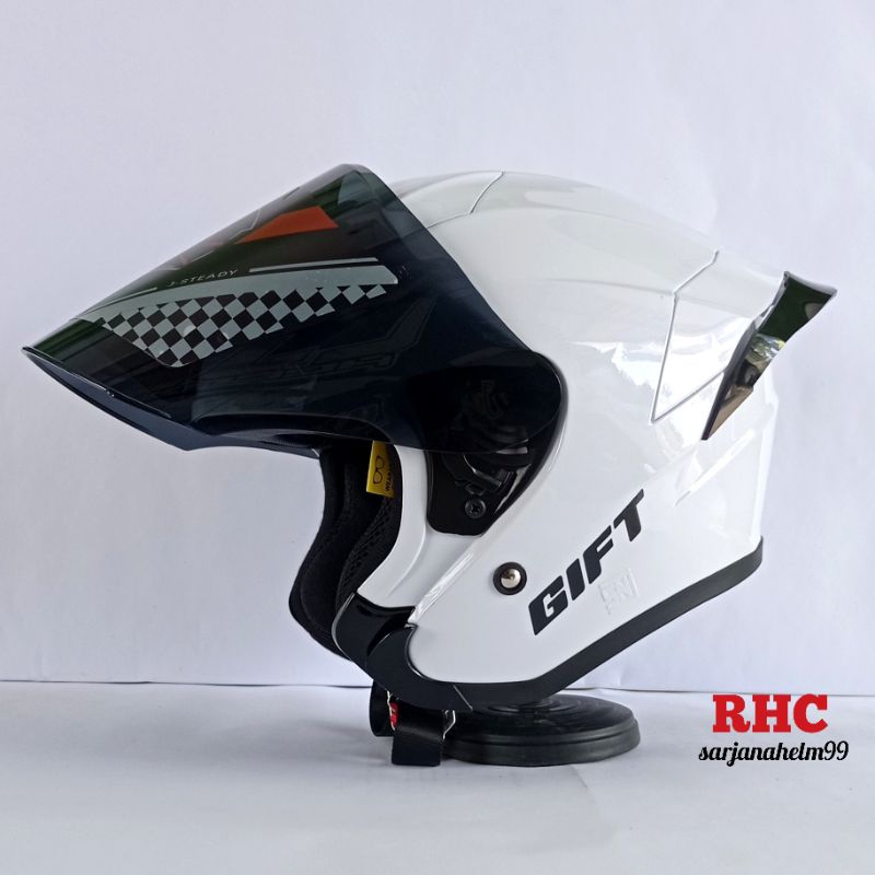 Jual helm gift sargon putih hitam doff paket ganteng giftsargon ...