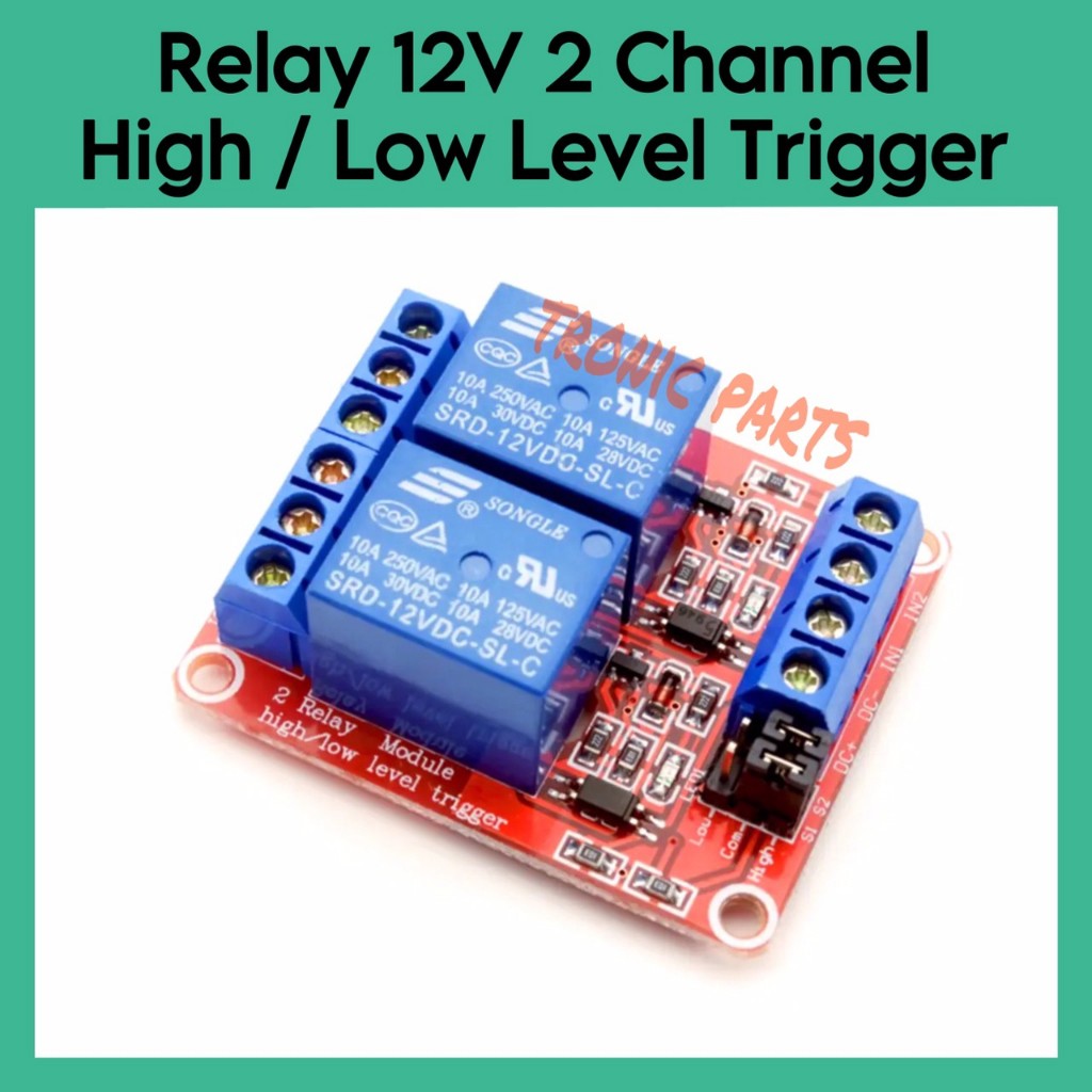 Jual Relay 12V 2 Channel Module High / Low Level Trigger Opto Isolation ...