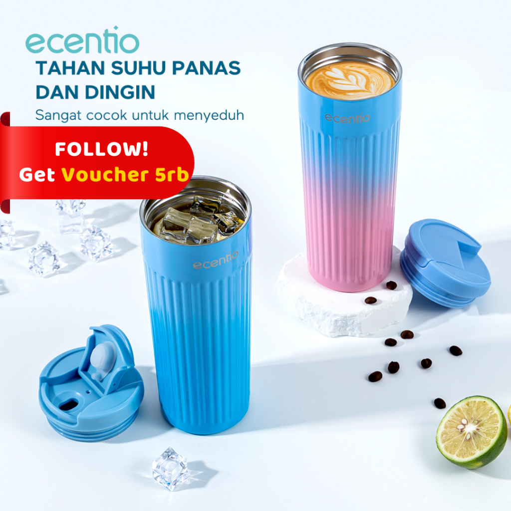 Jual ecentio Botol Vacuum Termos Aesthetic Botol Stainless Steel 500mL ...