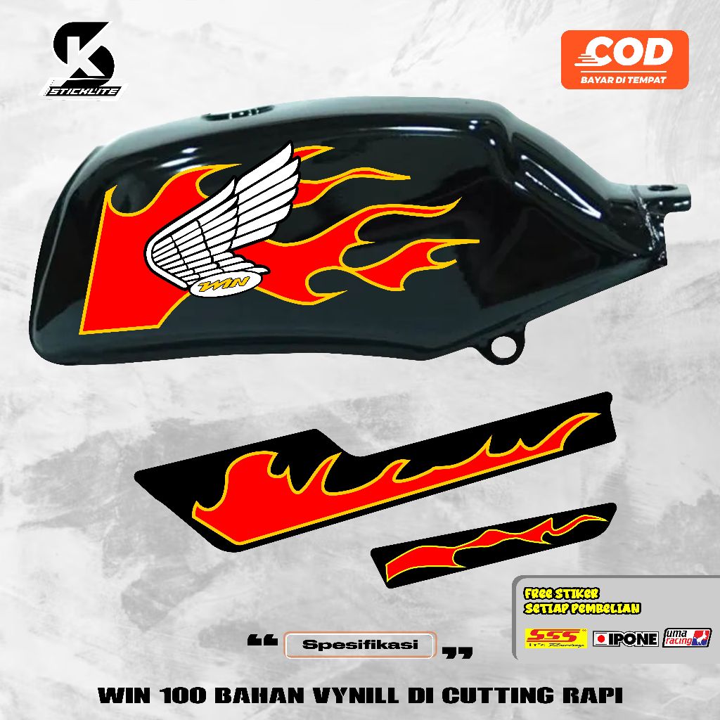 Jual stiker motor - striping HONDA WIN 100 41 sticker variasi - Racing ...