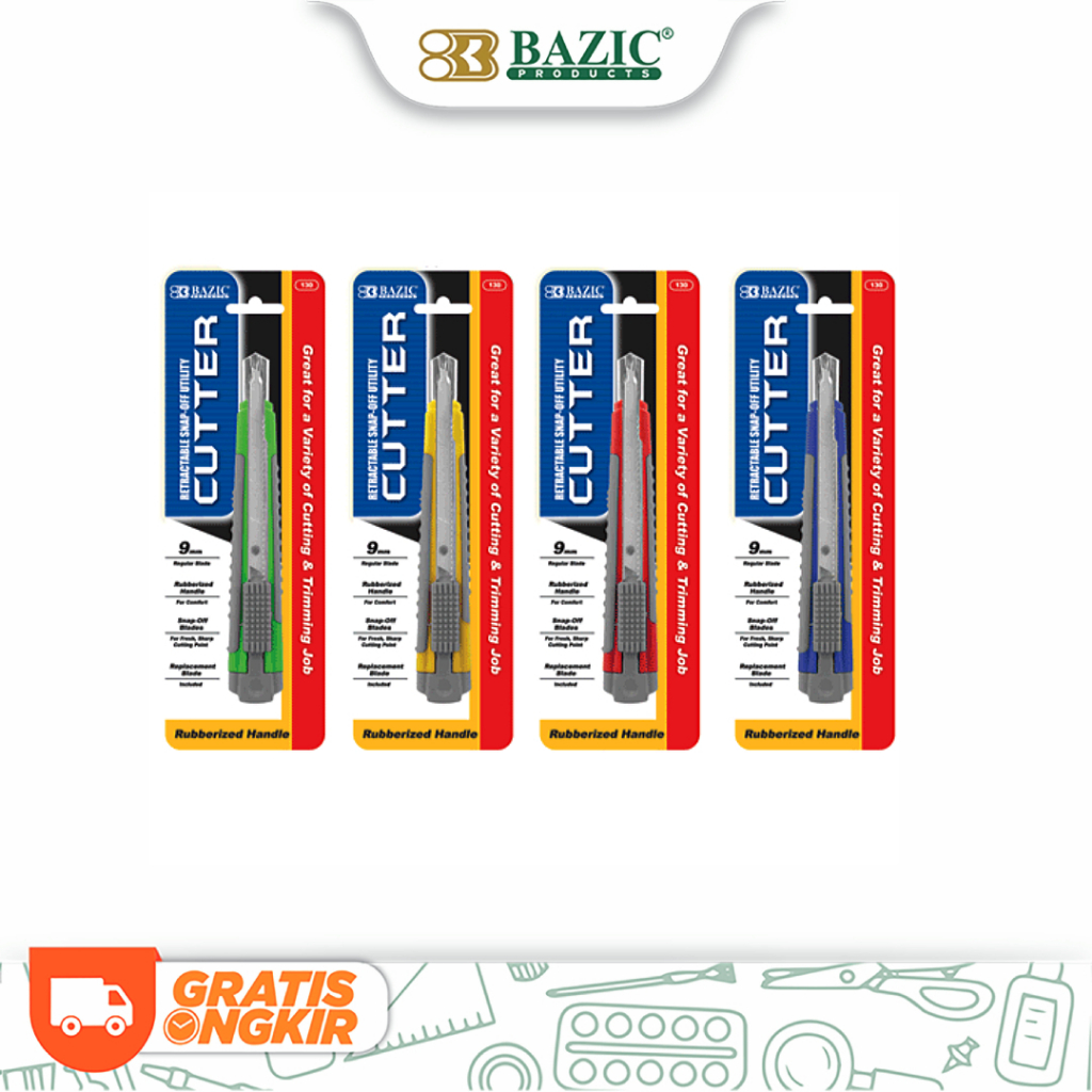 Jual Bazic Cutter Snap-Off 9mm - Cutter Kecil / Silet Pemotong Kertas ...