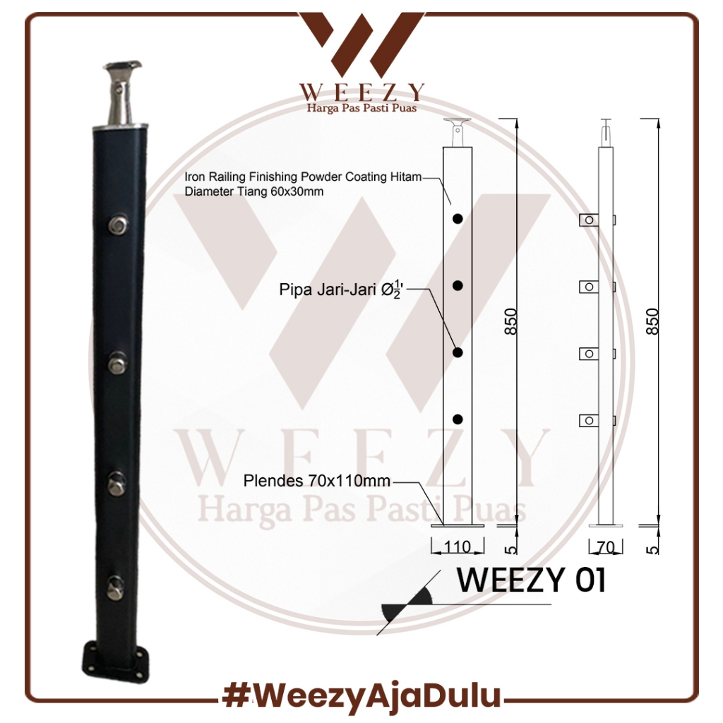 Jual RAILING TANGGA TERMURAH - RAILING PIPA [Weezy 01] Railing tangga ...