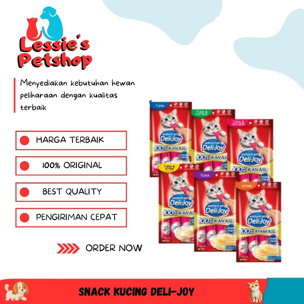 Jual Deli-Joy Snack Kucing Basah 14G x 4 Pcs | Shopee Indonesia