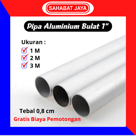 Jual Pipa Aluminium Bulat 1" Inch Pipa Gantungan 25 mm | Shopee Indonesia