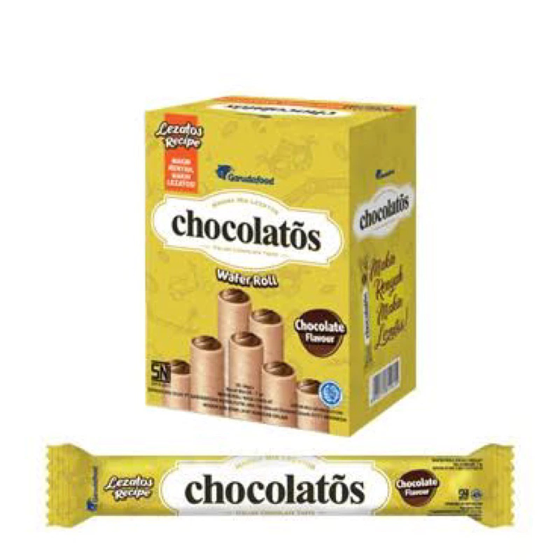 Jual CHOCOLATOS Chocolate Flavour/Chocolatos Wafer Roll Box/Wafer Roll ...