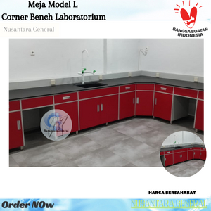 Jual Meja Corner L Corner Bench/Meja Laboratorium HPL -Top Table ...