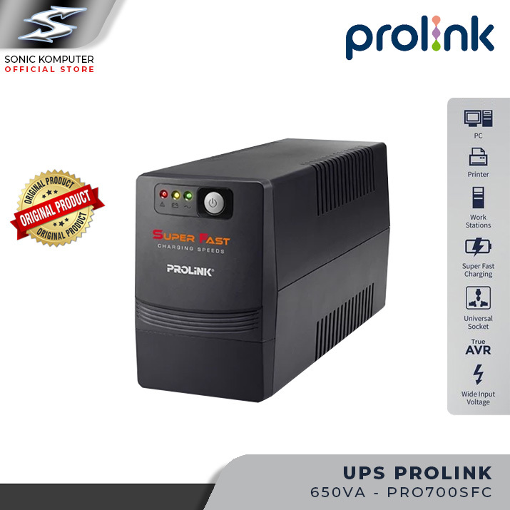 Jual UPS Prolink PRO700SFC Super Fast Charging Line Interactive 650VA ...
