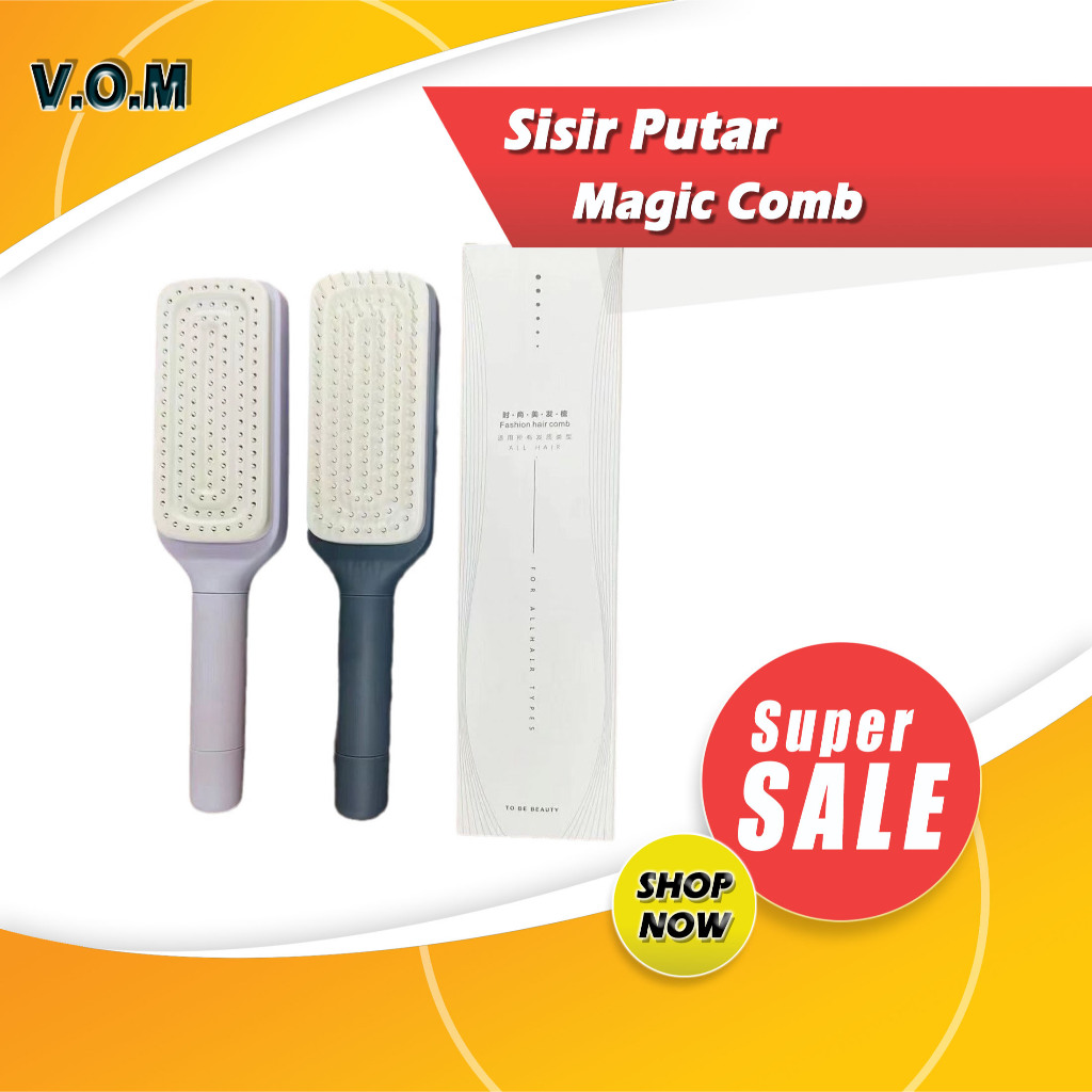 Jual Sisir Putar Magic Comb Sisir Praktis Membersihkan Rambut Rontok ...