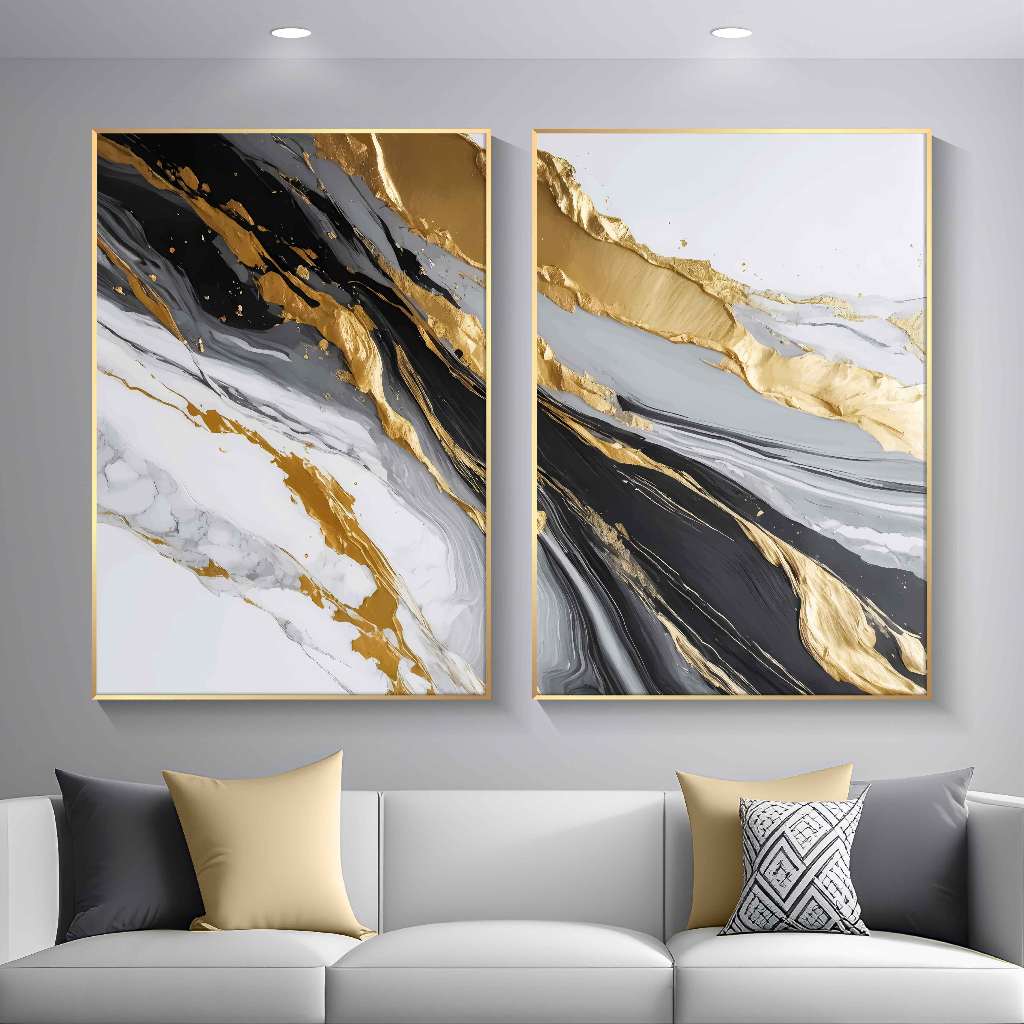 Jual DVLIVING Hiasan Dinding Ruang Tamu Minimalis 80x57cm&40x57cm ...