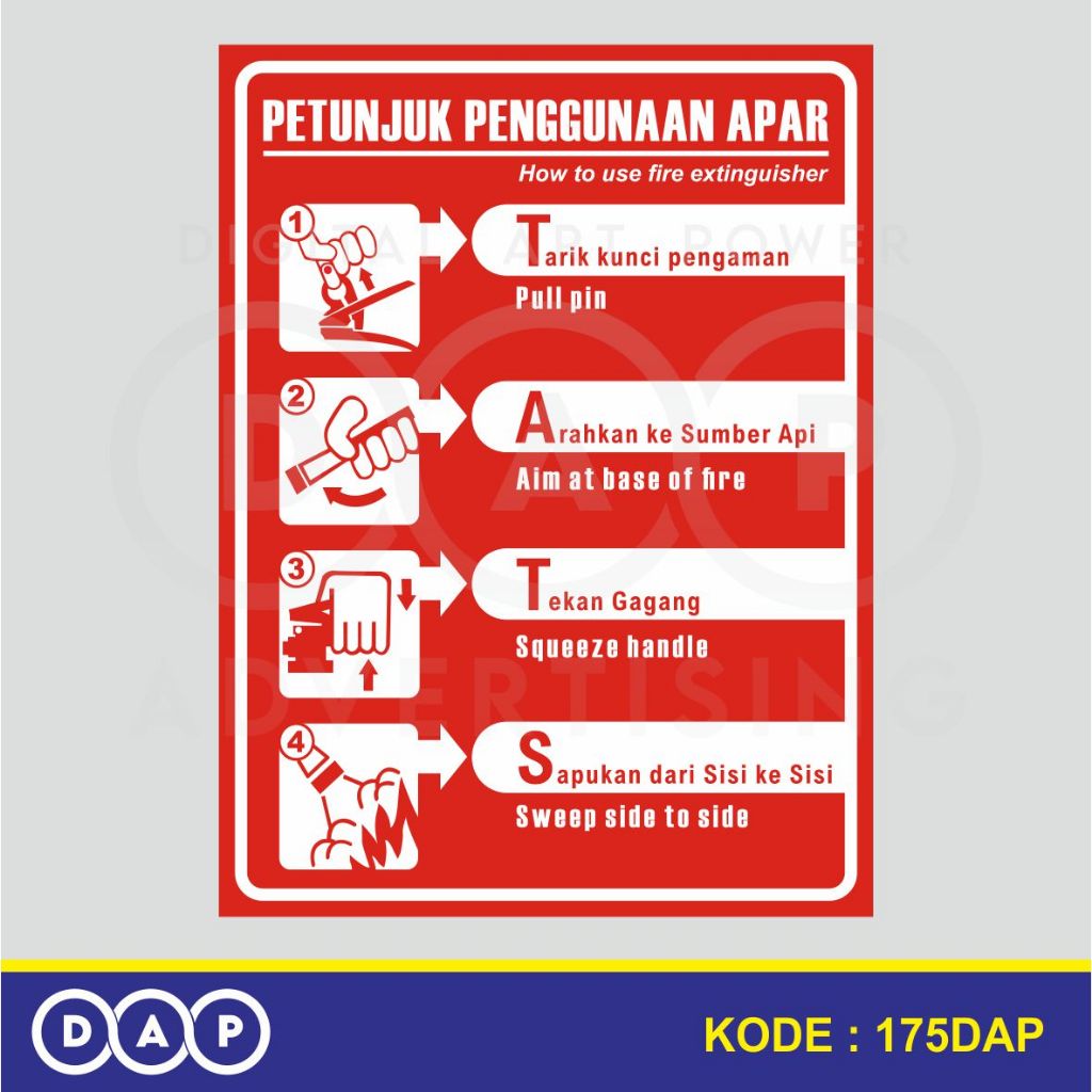Jual 175 - STIKER PETUNJUK PENGGUNAAN APAR - 15 x 20 CM - VYNIL ...