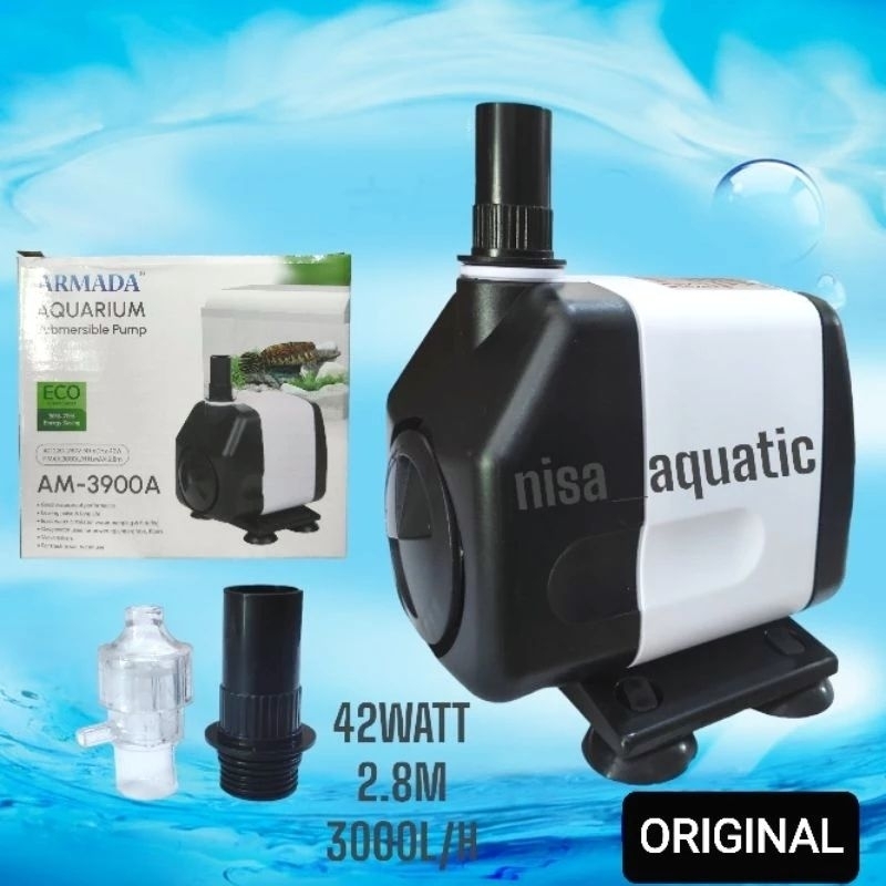 Jual Mesin Pompa Celup Aquarium Filter Air 3900 ARMADA AM-3900A Kapasitas: 3000L/H Pompa Celup ...