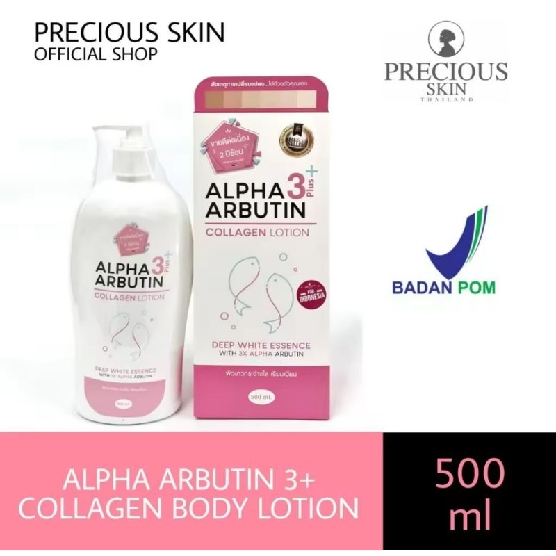 Jual Precious Skin Thailand Alpha Arbutin 3 Plus Collagen Whitening Lotion Pemutih Badan ...