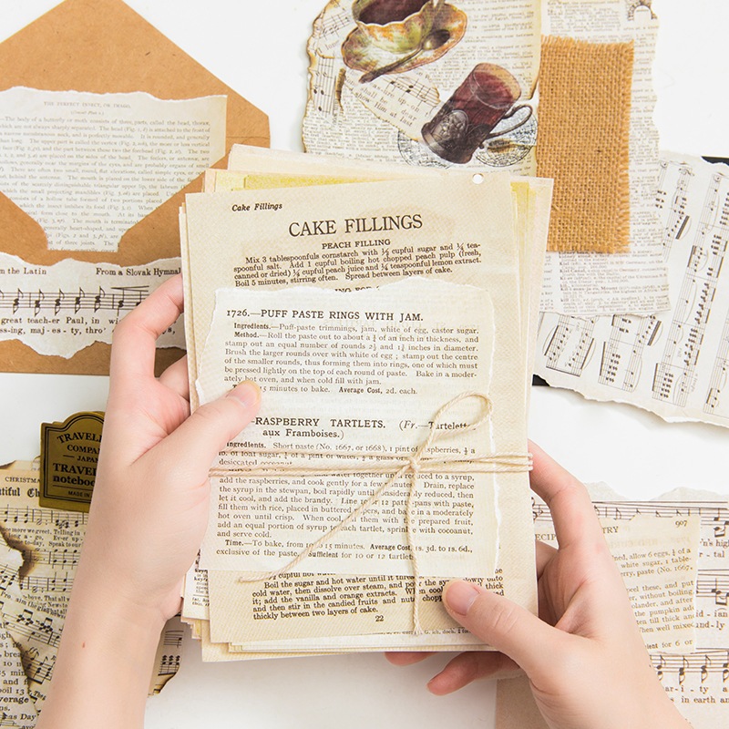 Jual 【MAPLESOL】57Pcs OLD BOOK Paper Vintage Retro Journal Decor Kertas ...
