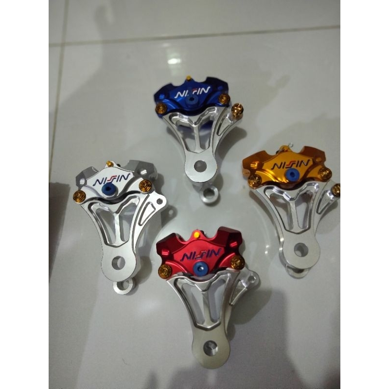 Jual Paket kaliper 2 piston cakram belakang plus breket dan baut full cnc standar ninja R ninja ...