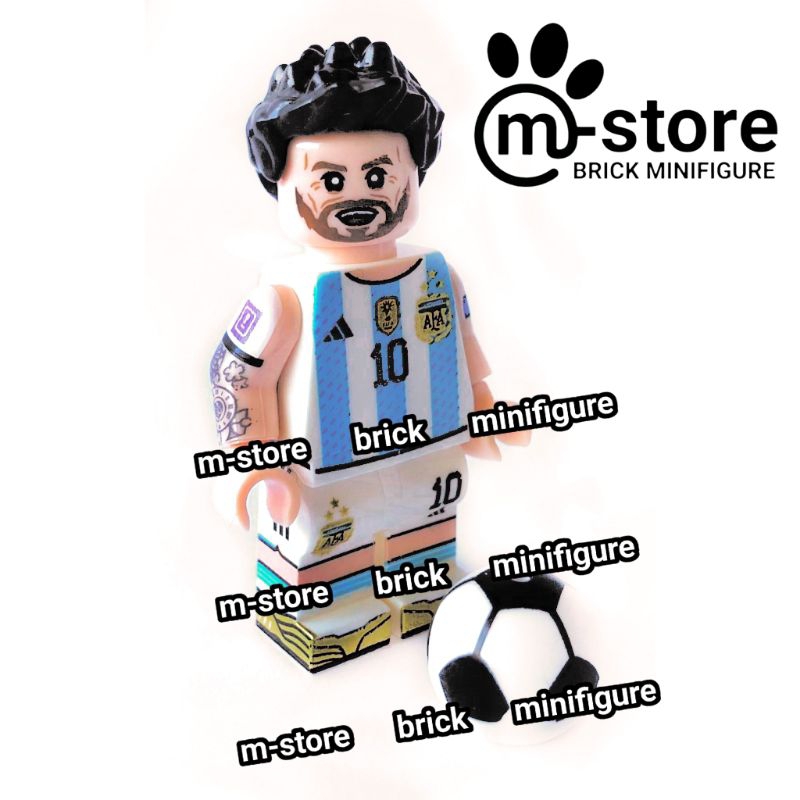 Jual brick soccer football lionel messi world cup argentina mini toy ...