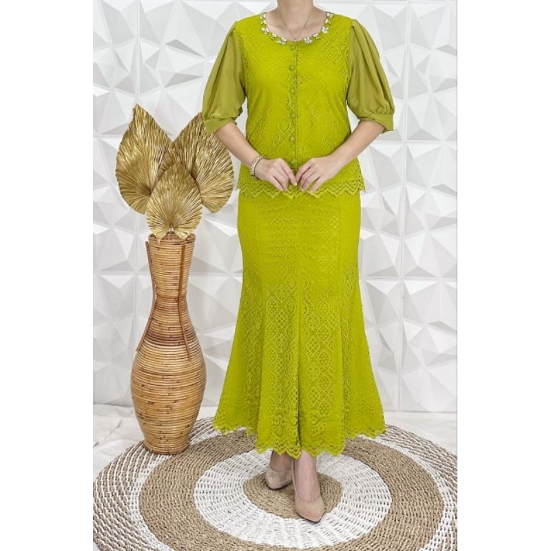 Jual setelan rok brokat wanita bahan full brokat untuk ukuran ld 100 ...