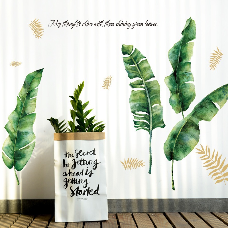 Jual Reliza Wall Sticker Tropical Mural Daun Pisang Hijau Green Garden ...