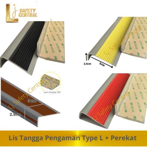Jual Lis tangga Pengaman Anti Slip type L 5cm Step Nosing + Lem 3M ...