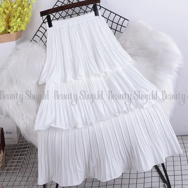 Jual EXCLUSIVE BOHO RUFFLE SKIRT KOREAN STYLE - ROK UMPAK PREMIUM A3 ...