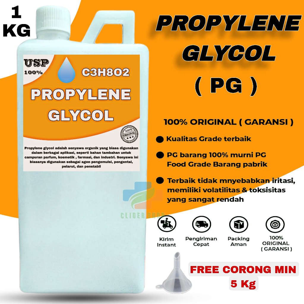 Jual PROPYLENE GLYCOL 1KG / PG 1 KG / PROPILEN GLIKOL 1KG | Shopee ...