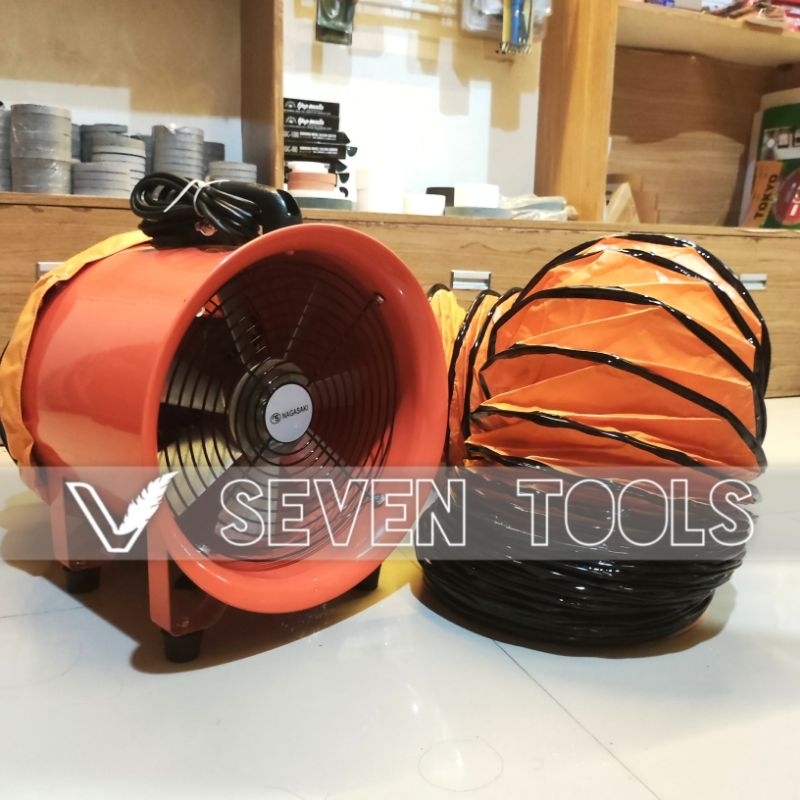 Jual Kipas Blower Ventilator Blower 12 inch plus Flexsible duct 10 meter exhaust fan axial fan ...