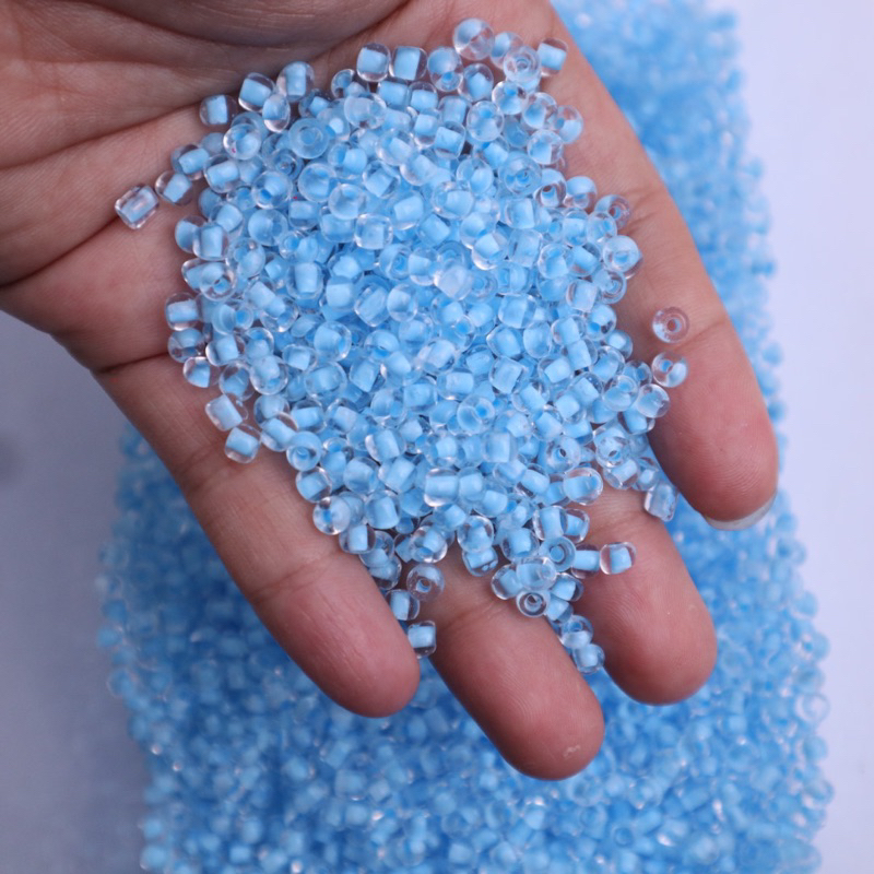 Jual 15gr Manik-Manik Kristal Bening Kaca Mote Pasir Kaca Warna Polos ...