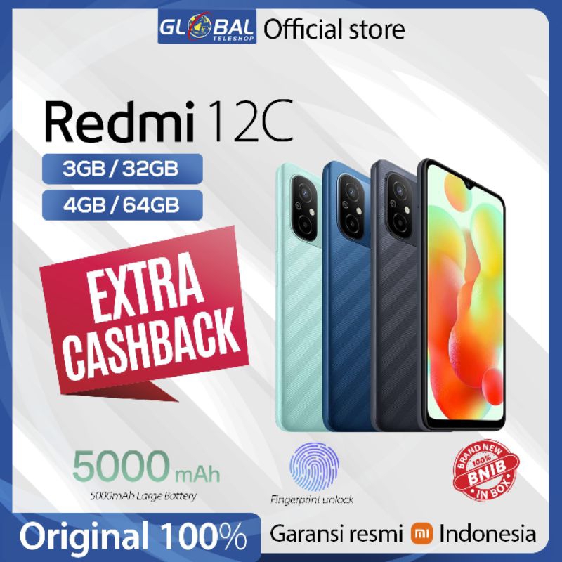 Jual Xiaomi Redmi 12C Smartphone (3GB/32GB) Garansi Resmi | Shopee ...
