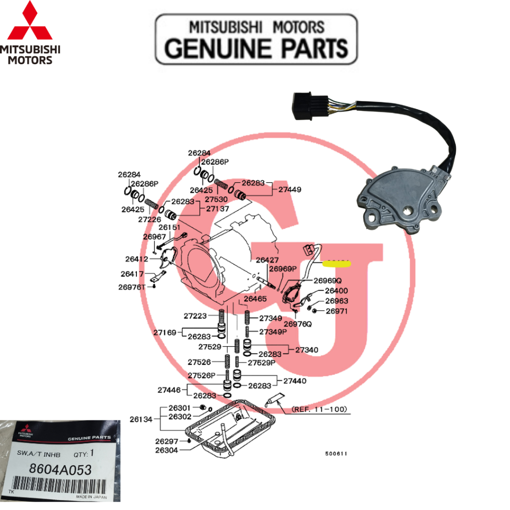 Jual SWITCH A/T CASE INHIBITOR MITSUBISHI PAJERO SPORT 8604A053 ...