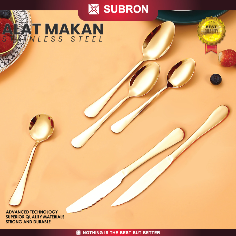 Jual SUBRON Cutlery Sendok Pisau Steak Makan Besar Dessert Standar ...