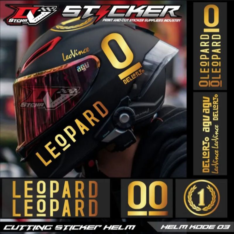 Jual stiker LEOPARD helm full face & hall face, full set, stiker ...